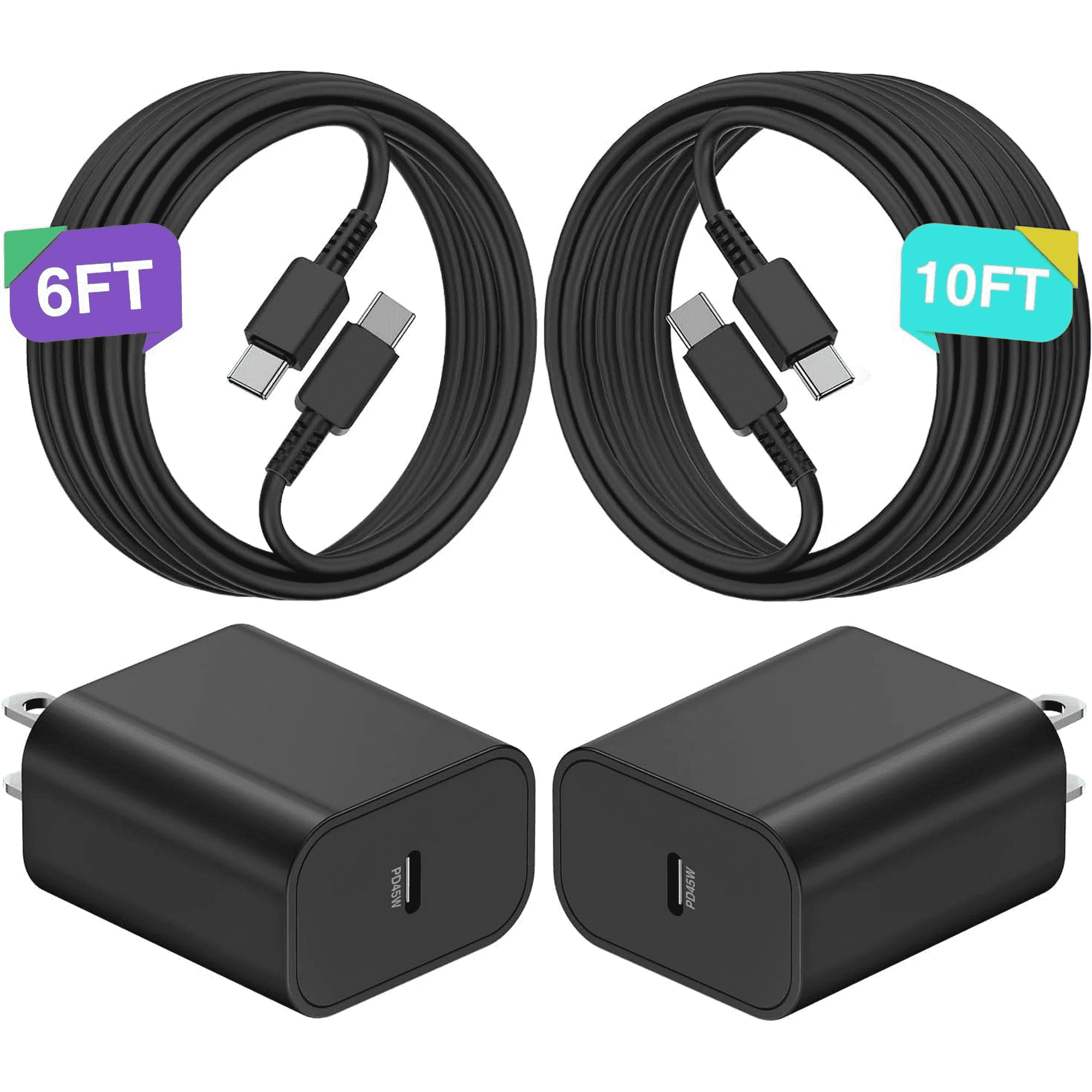 45W Super Fast Type C Charger,2Pack USB C Wall Charging Block Plug ...