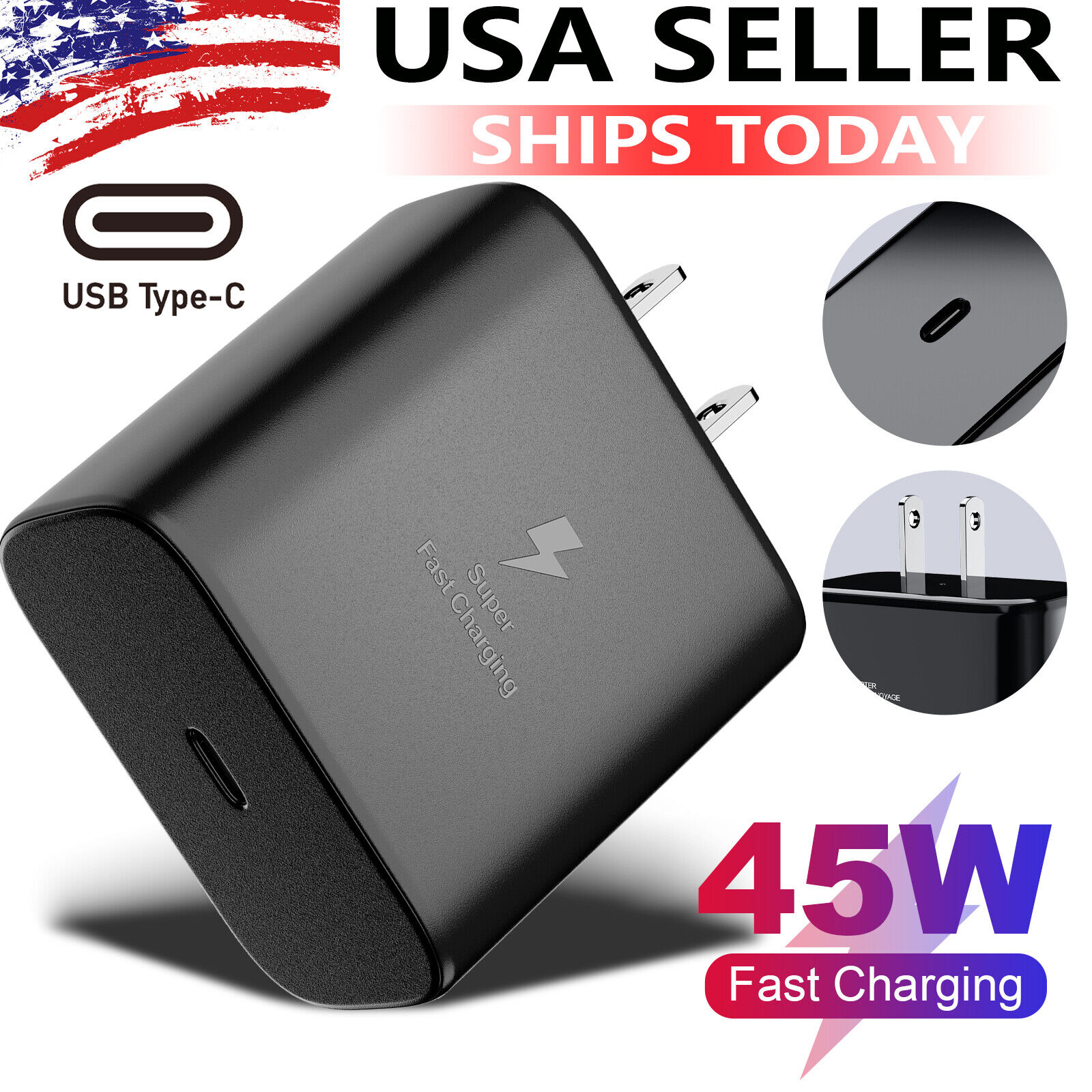 45W Type C USB-C Super Fast Wall PD Charger For Samsung Galaxy S20 S21 S22 S23U - Walmart.com