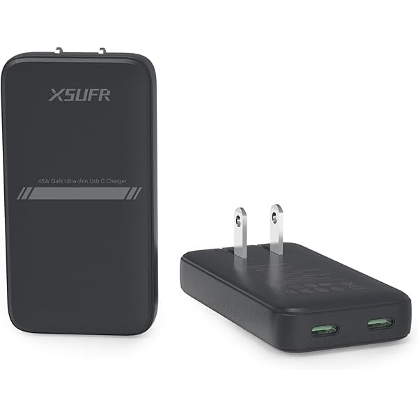 45W USB Wall Charger,Flat Wall Charger,Dual USB C with PD 3.0 & GaN ...