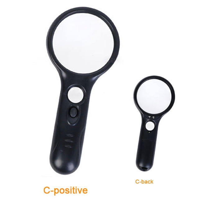 45X 3X Professional Magnifying Glass Jewelry Loupe With Light Handheld ...
