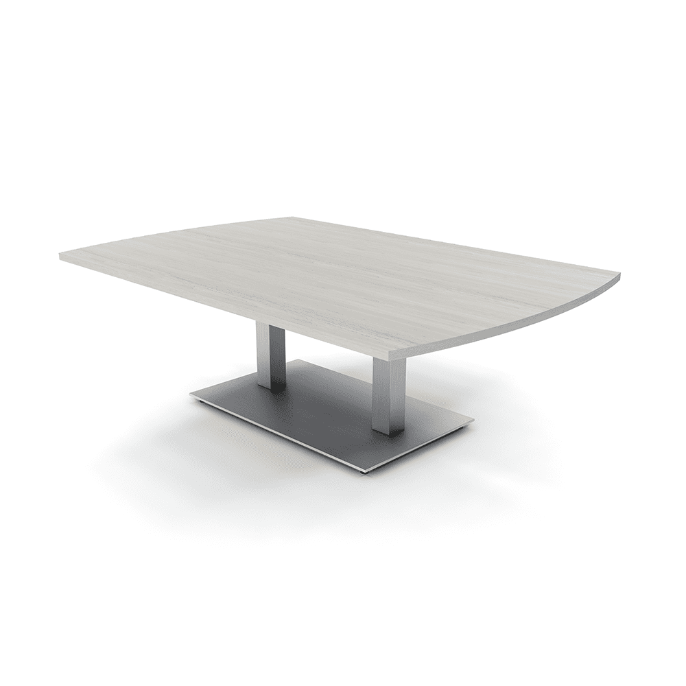 45X60 Large Arc Rectangle Shaped Coffee Table Double Post Metal Base ...