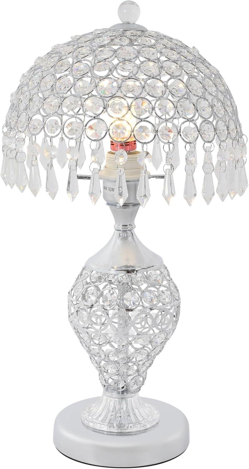45cm (18.11") H Crystal Table Lamp, Nightstand Decorative Desk Lamp ...
