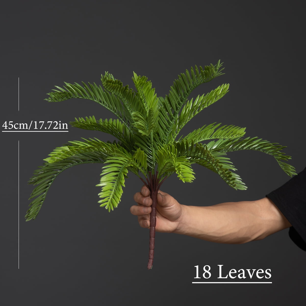 45cm 18 Leaves Artificial Palm Tree Fake Monstera Plants Tropical ...