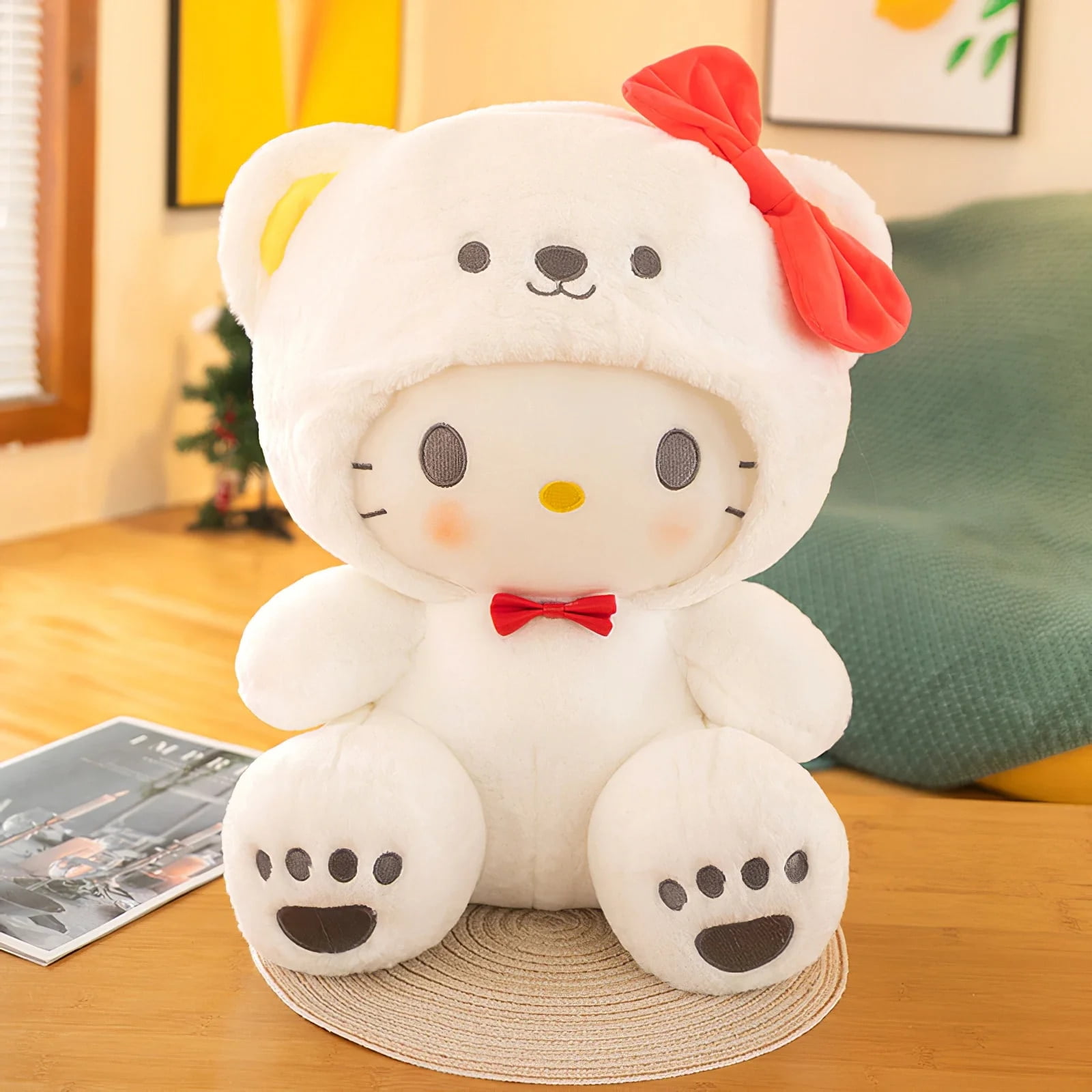 45cm Cute Sanrio Hello Kitty Kuromi Melody Plush Toy Kawaii Cinnamoroll Big Ear Dog Soft Doll Kt ...