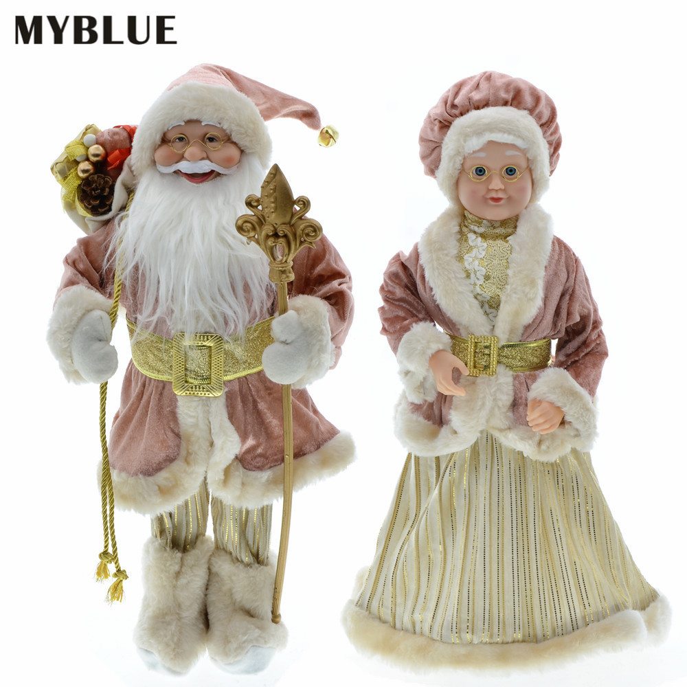 45cm Handcrafted Santa & Grandma Resin Figurines – Traditional ...