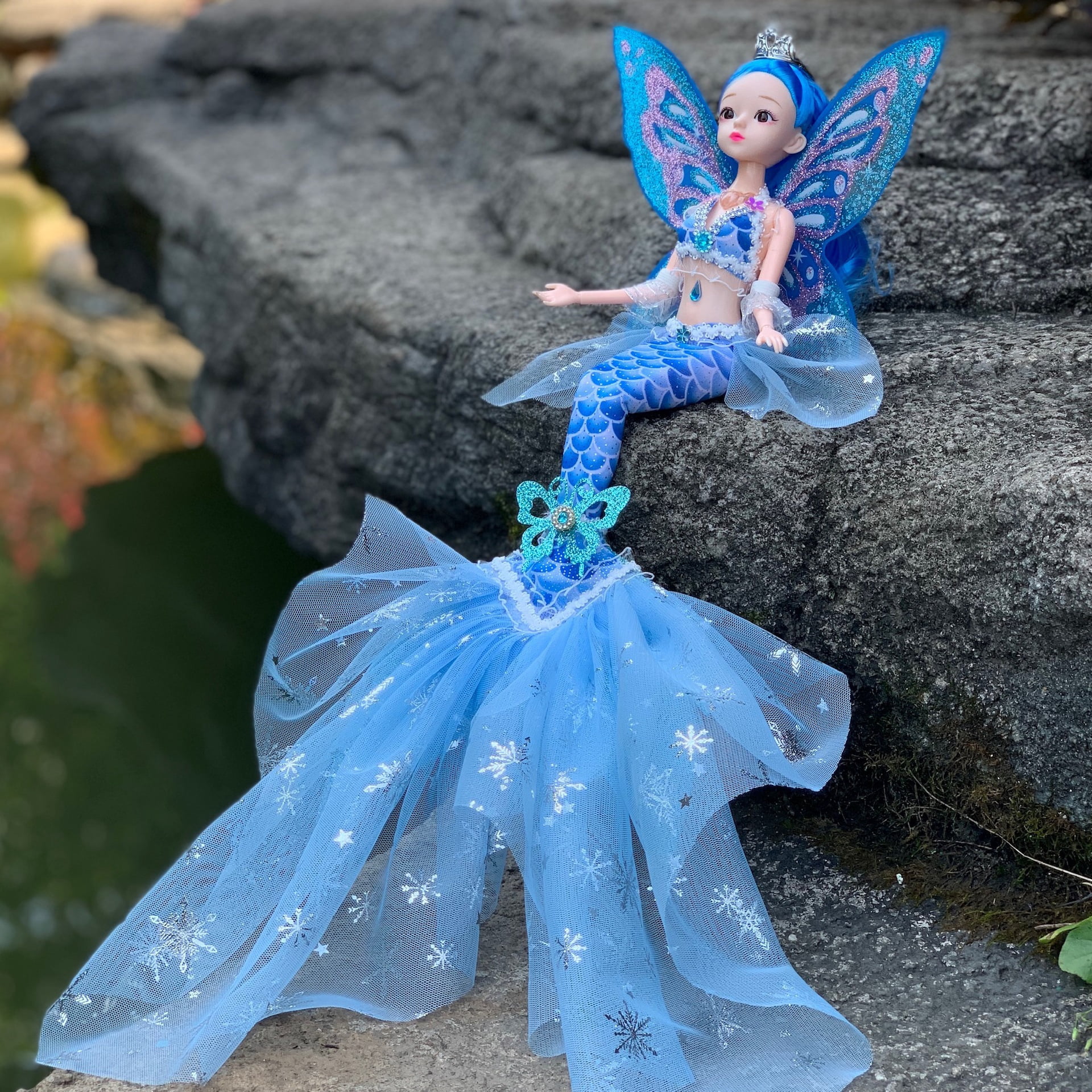 45cm Wedding Mermaid Doll with Music Light Fairy Figure Toys Decoration ...