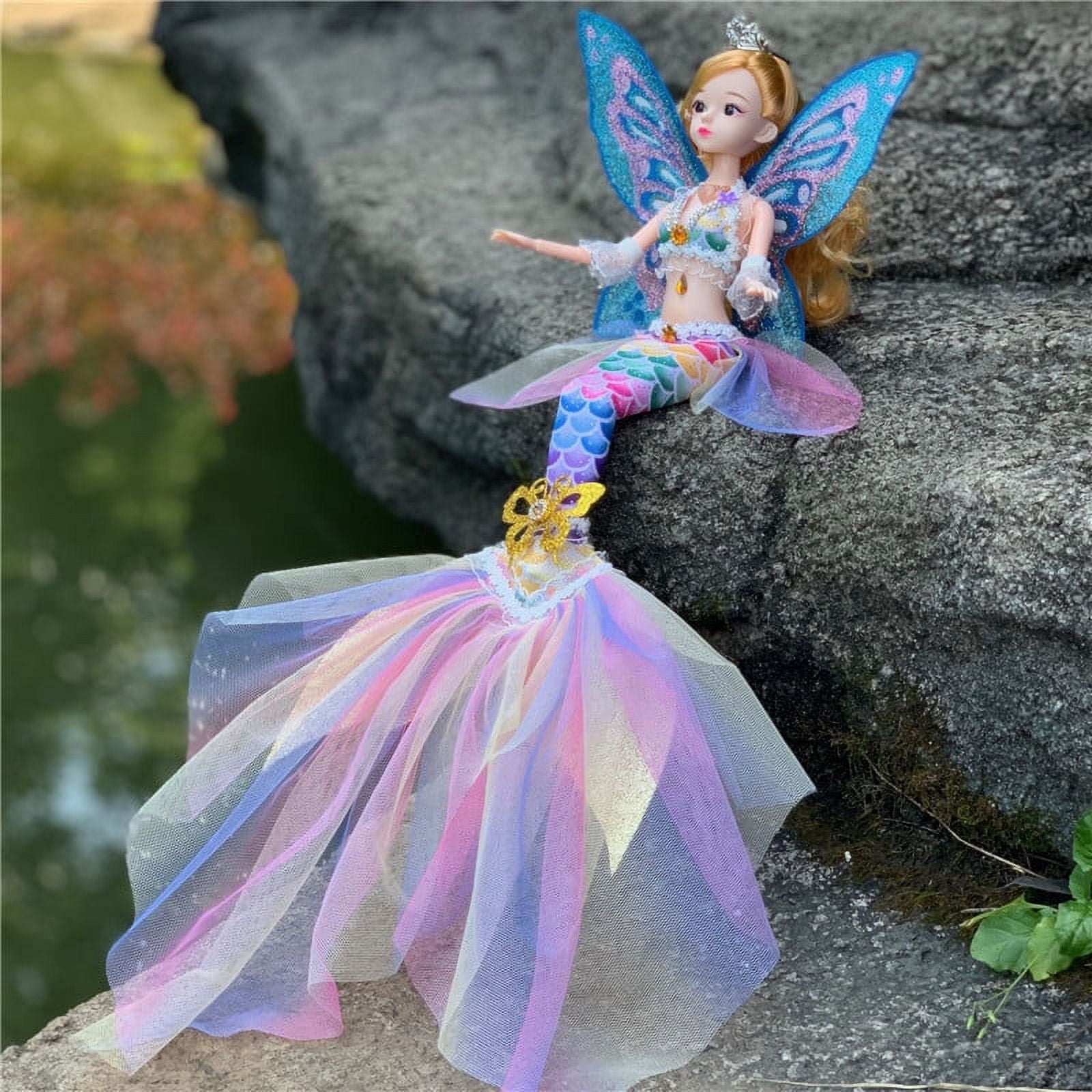 45cm Wedding Mermaid Doll with Music Light Fairy Figure Toys Decoration ...