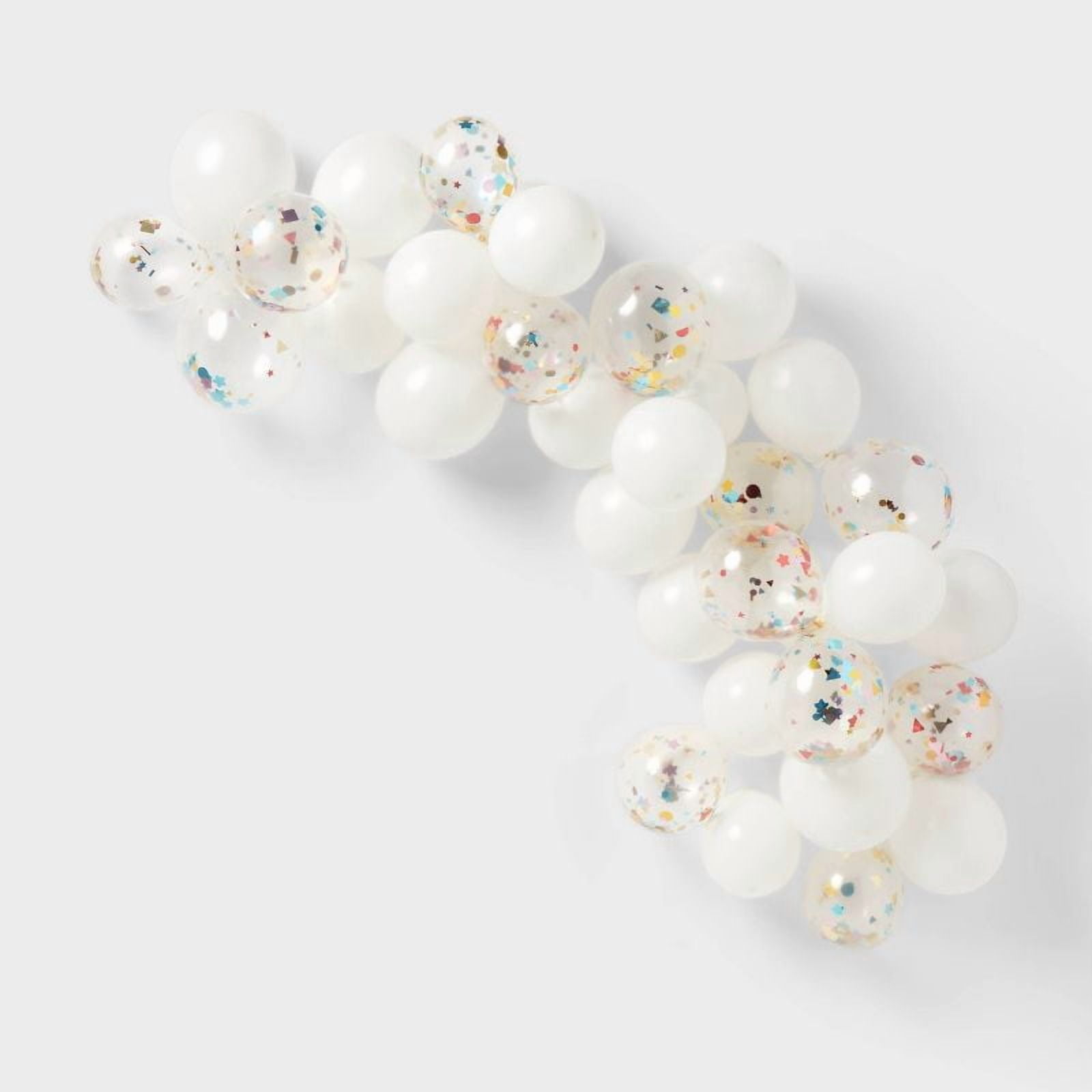45ct Large Balloons Garland Arch with Confetti White - Walmart.com