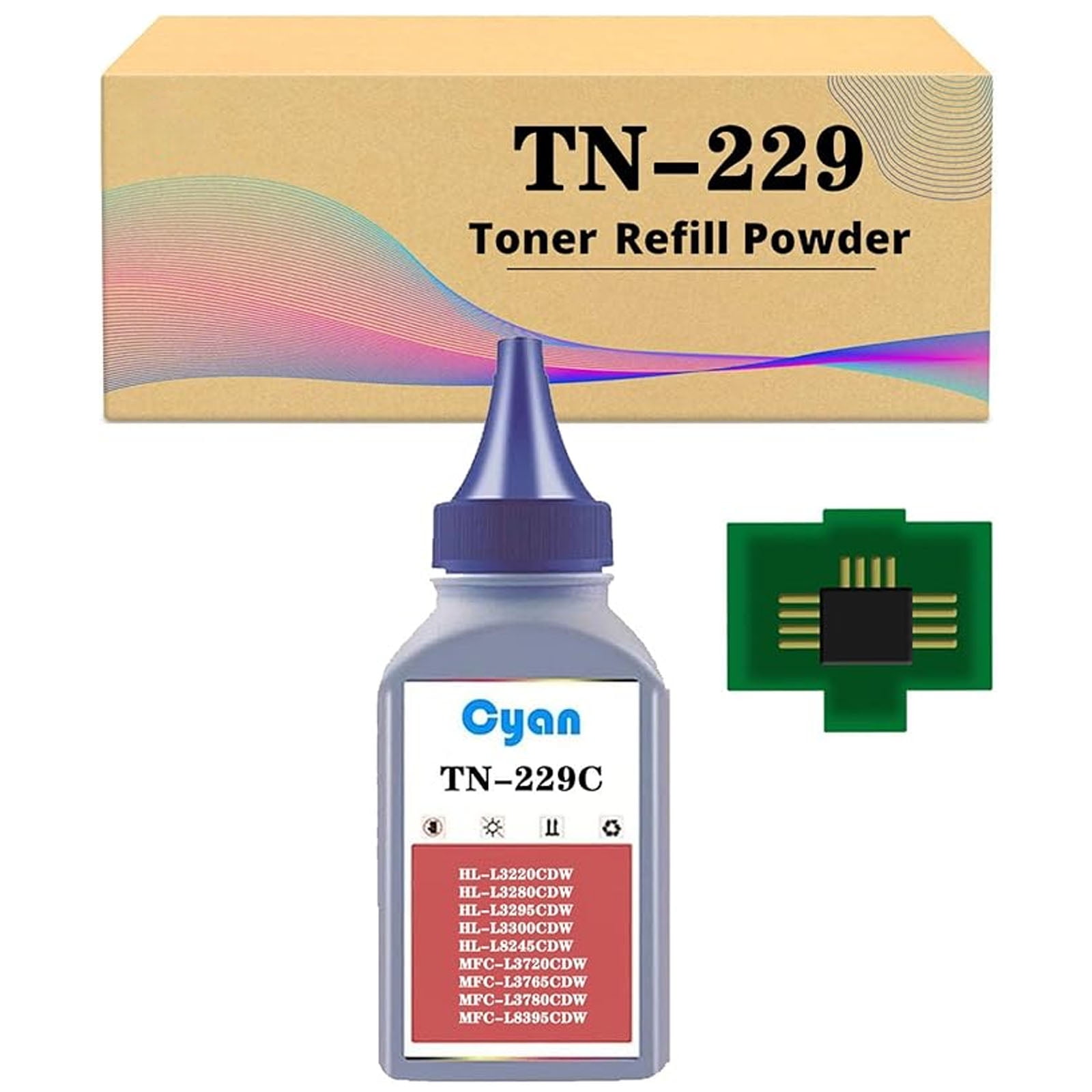 45g TN229 TN-229 Toner Refill Powder Chip Kit Compatible for Brother HL ...