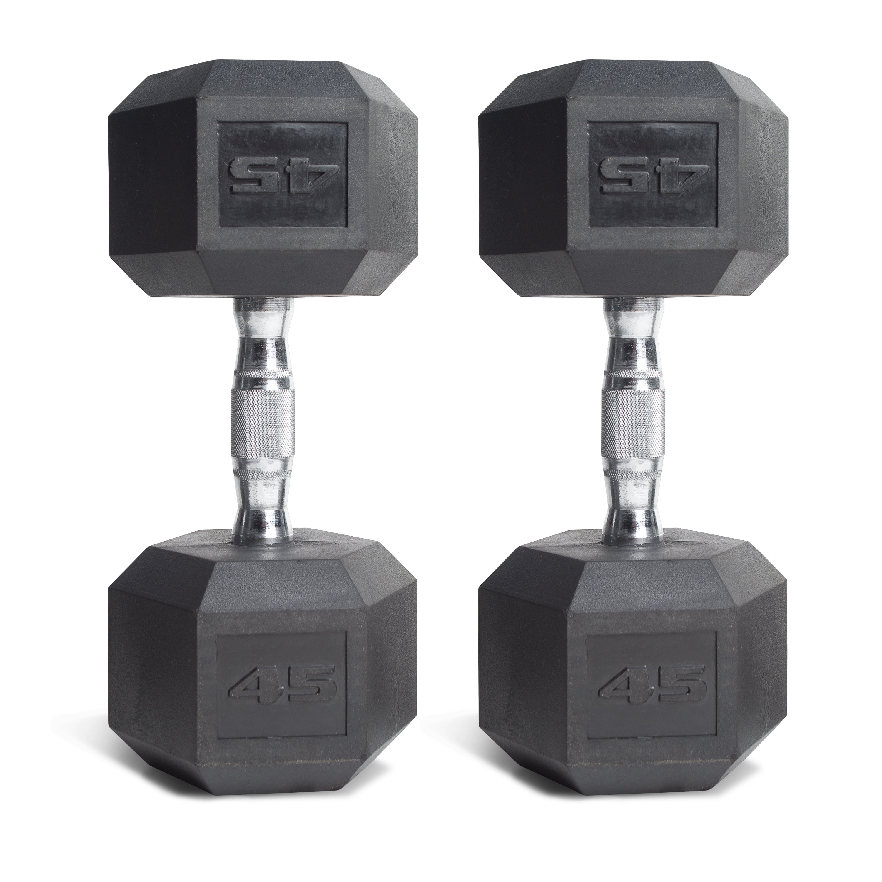 Walmart 45lb Coated Hex-Shaped Dumbbell Pair for Full-Body, Functional ...