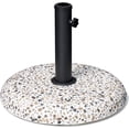 45lbs Patio Umbrella Base, Outdoor Stand, Concrete with Cobblestone ...