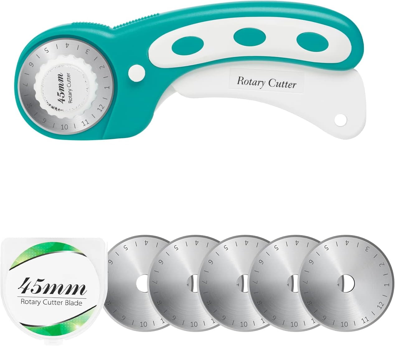 45mm Rotary Cutter with 5pcs Extra Blades, Ergonomic Handle Rolling ...