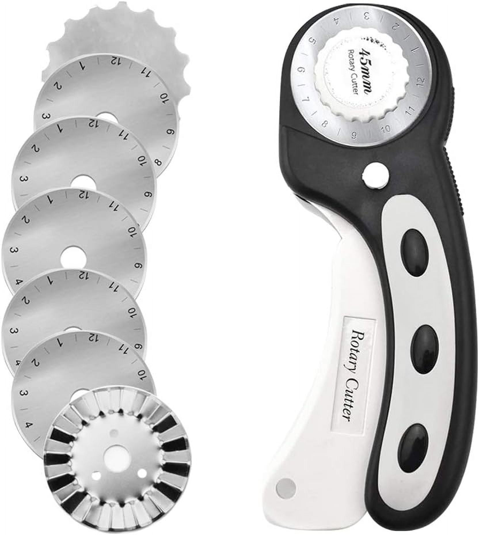 45mm Rotary Cutter with 7pcs Replacement Blades, Ergonomic Handle ...
