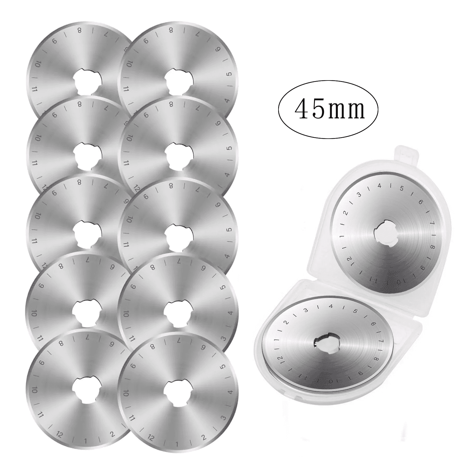 Tonsiki 45mm Rotary Cutter Blades, SKS-7 Steel, 10pcs Cutting Blades ...