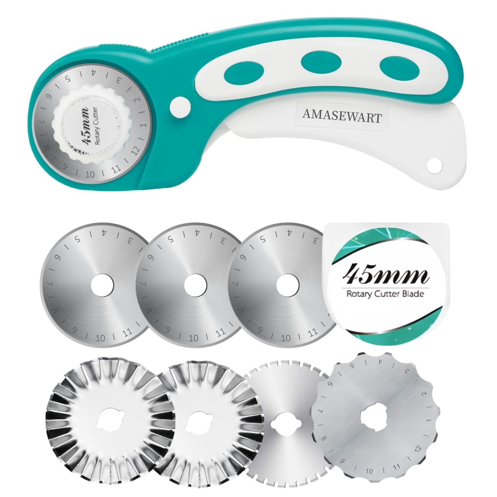 45mm Rotary Cutter for MSF2 Fabric with 8pcs Rotary Blades, Rolling ...
