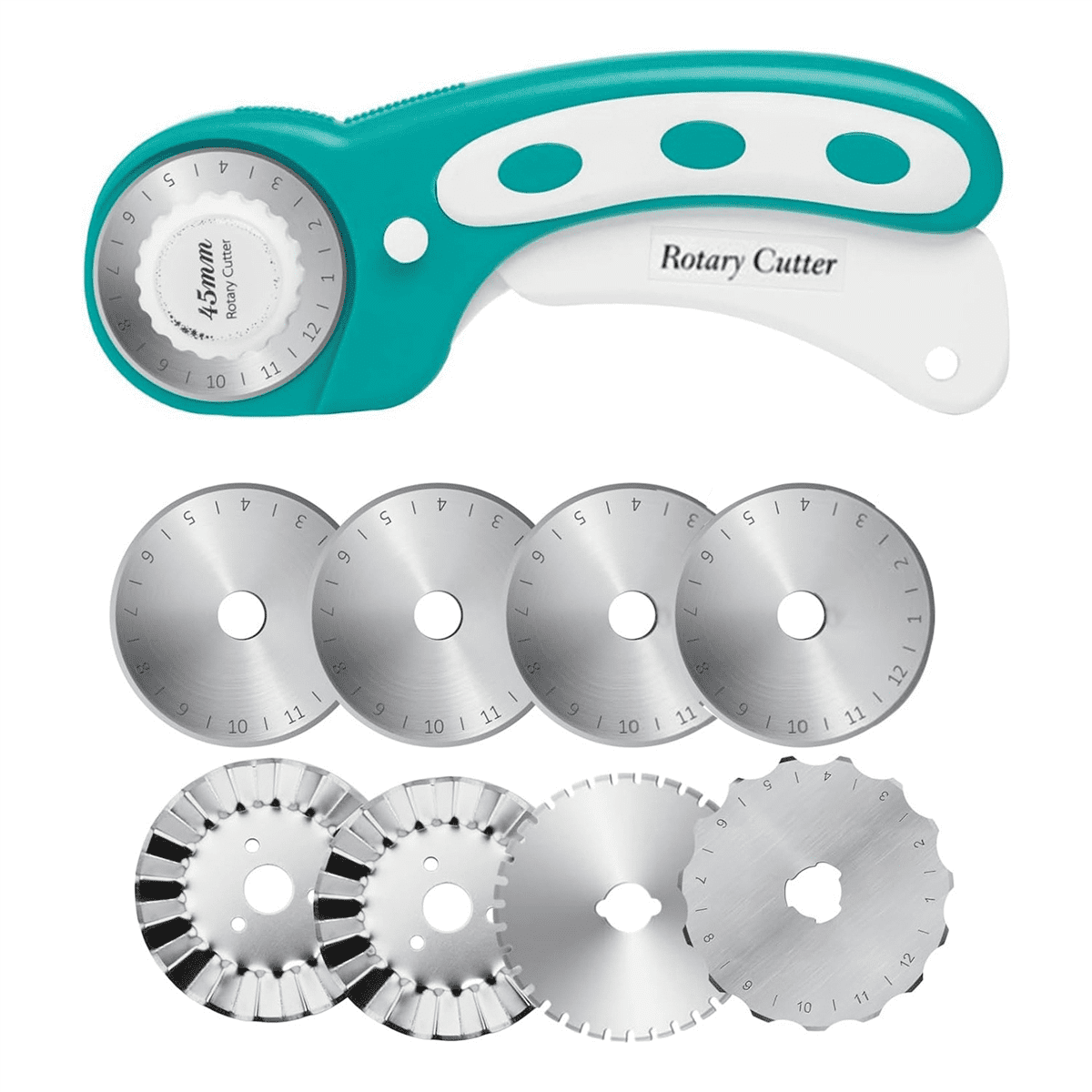 45mm Rotary Cutter for Fabric with 8Pcs Blades, Rolling Crochet Edge ...