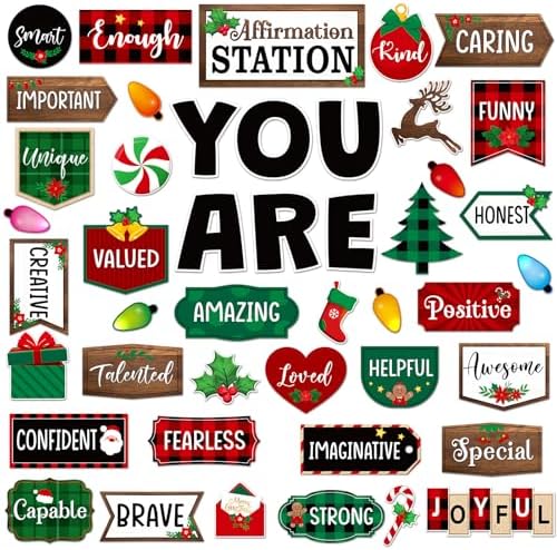 45pcs Christmas Affirmation Station Bulletin Board Set Motivational ...
