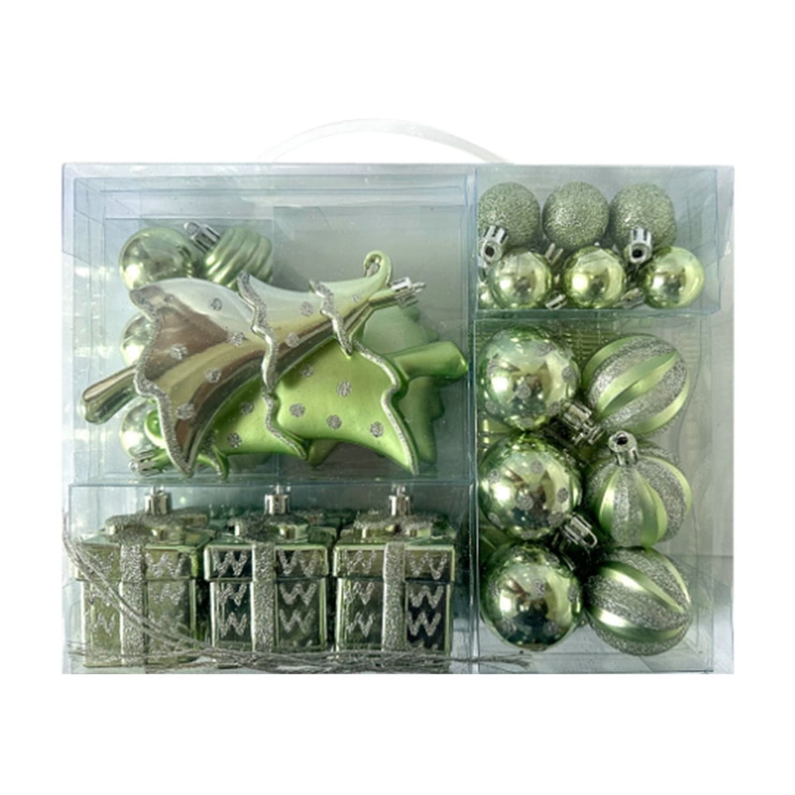 45pcs Christmas Ball Ornaments Set Shatterproof Plastic Christmas Tree Decorations Bling Bling ...