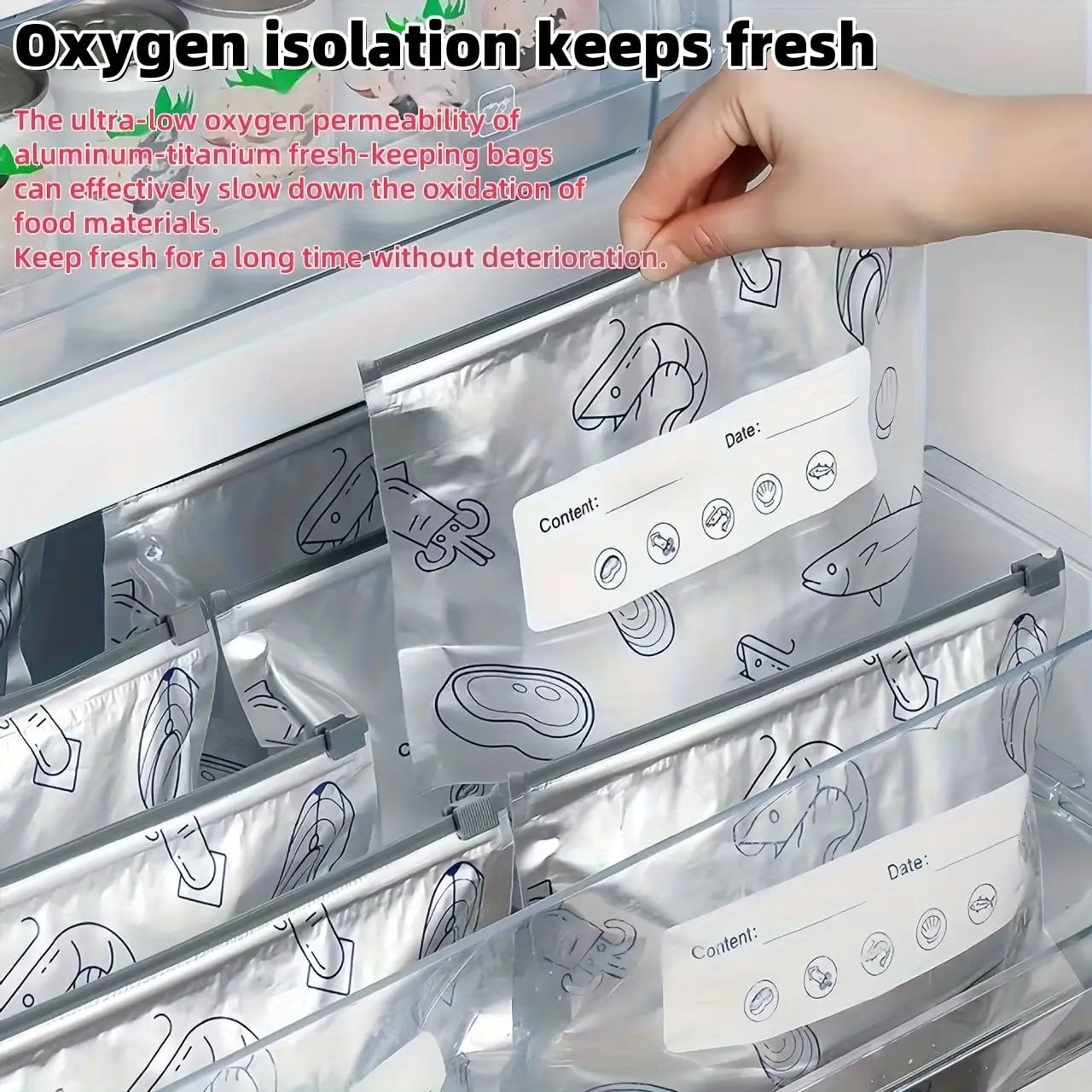45pcs Heavy-Duty Reusable Aluminum Foil Storage Bags - Food-Grade Self ...