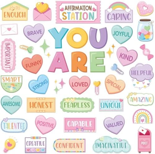45pcs Candy Affirmation Station Bulletin Board Set Motivational Posters ...