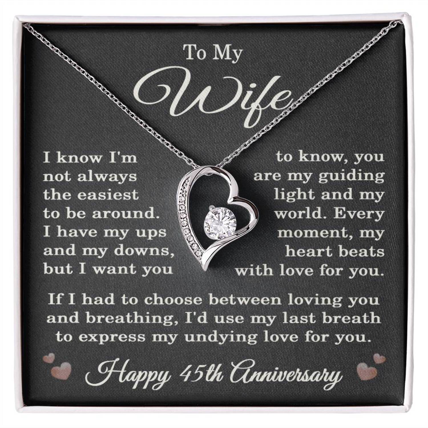 45th Anniversary Necklace for Wife from Husband 45 Years Anniversary ...