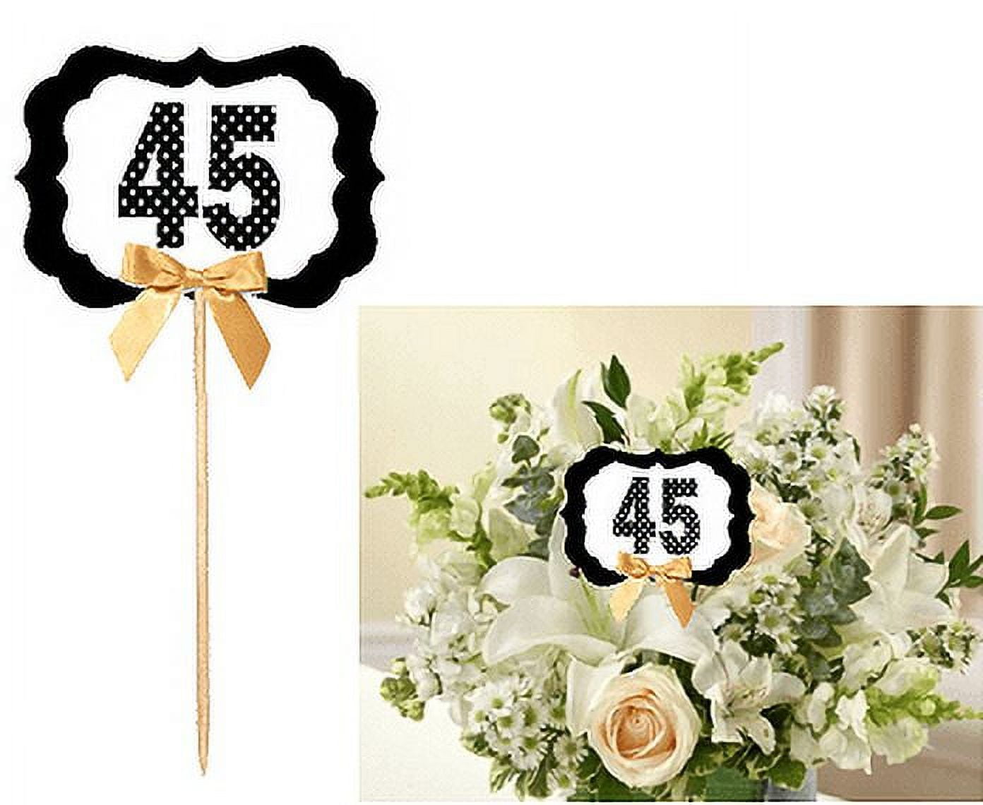 45th Birthday / Anniversary Table Decoration Party Centerpiece Pick ...