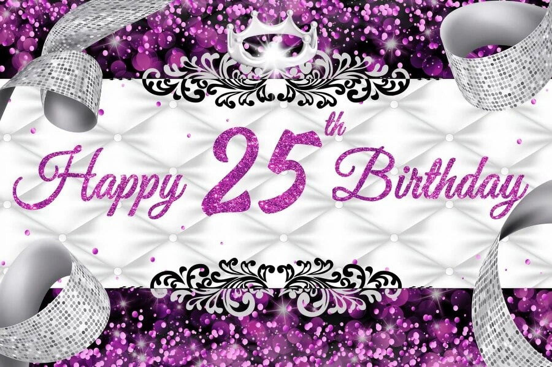 45th Birthday Banner Light Bokeh Glitters Ribbons Diamond Custom ...