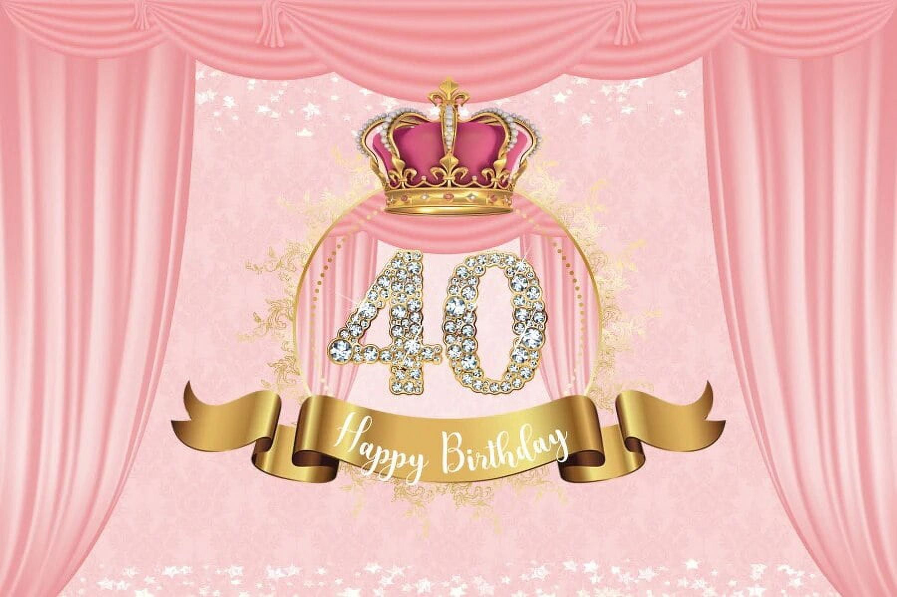 45th Birthday Banner Light Bokeh Glitters Ribbons Diamond Custom ...