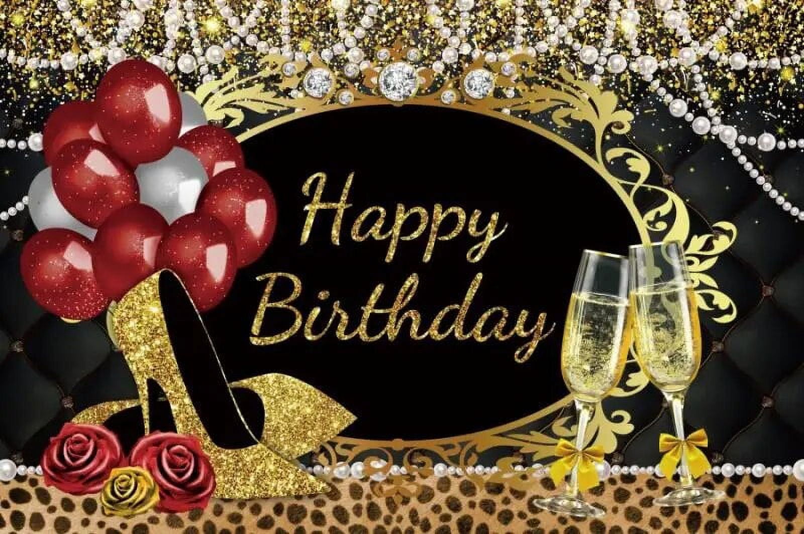 45th Birthday Banner Light Bokeh Glitters Ribbons Diamond Custom Photography Backgrounds Photo ...