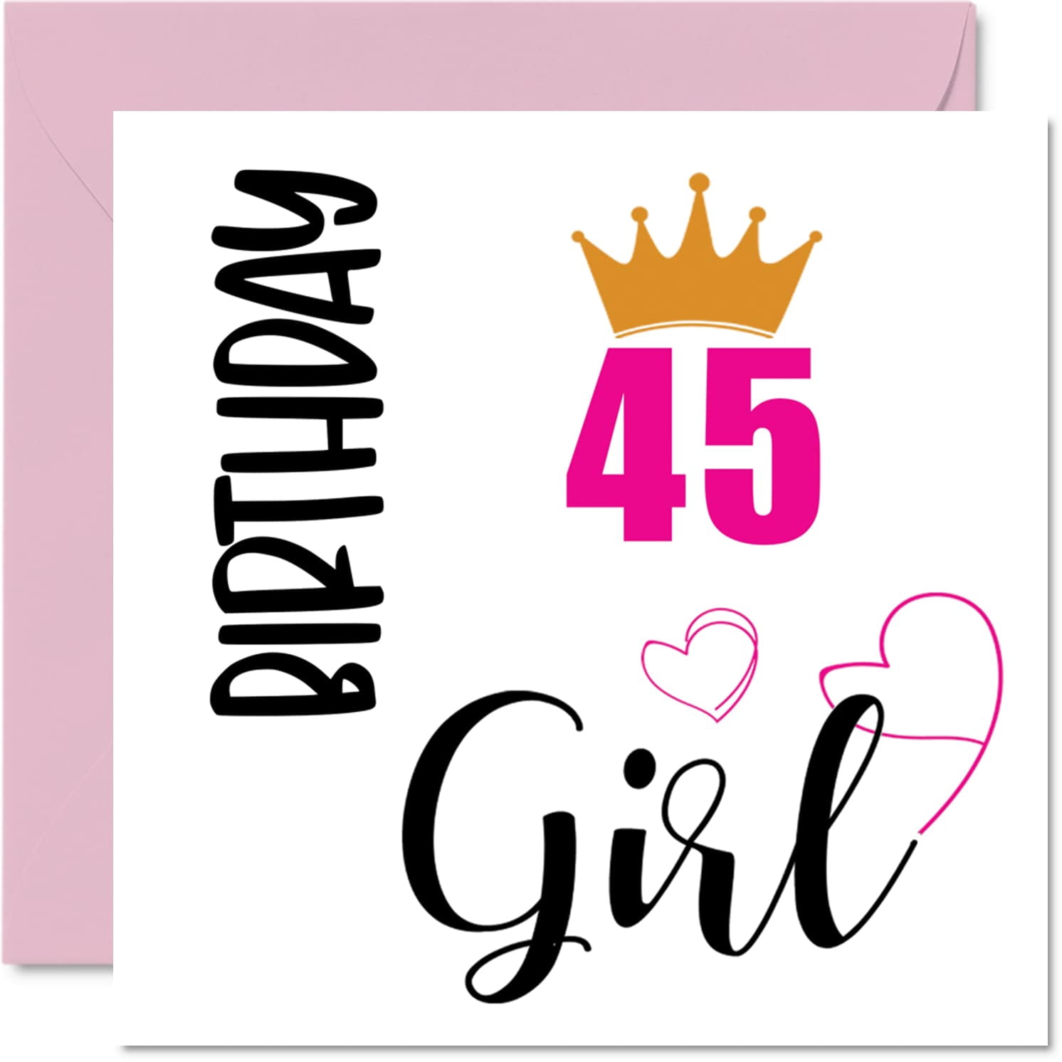 45th Birthday Card for Women - Birthday Girl - Happy Birthday Cards for ...