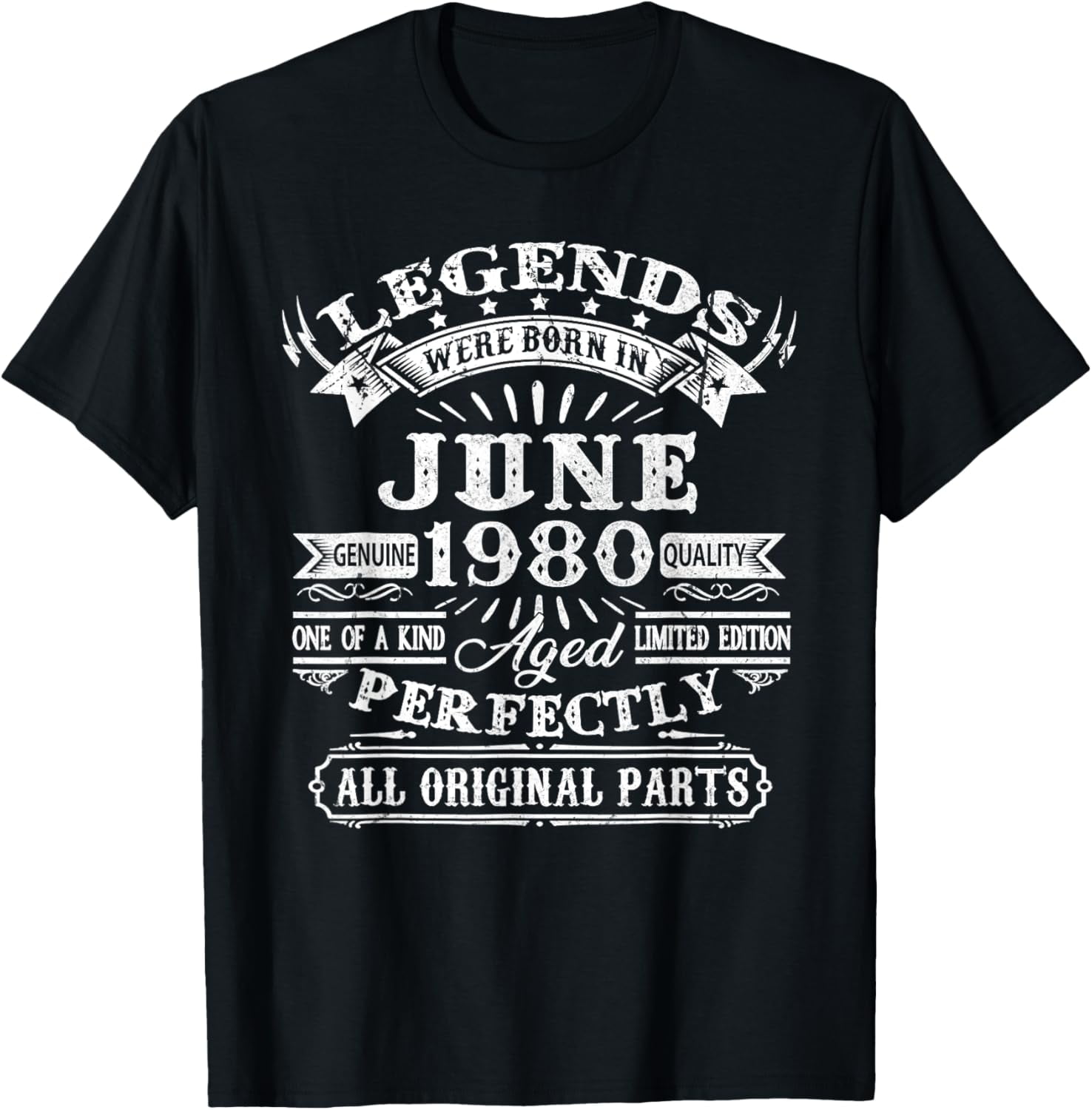 45th Birthday Gifts For Men Legends Born In June 1980 T-Shirt - Walmart.com