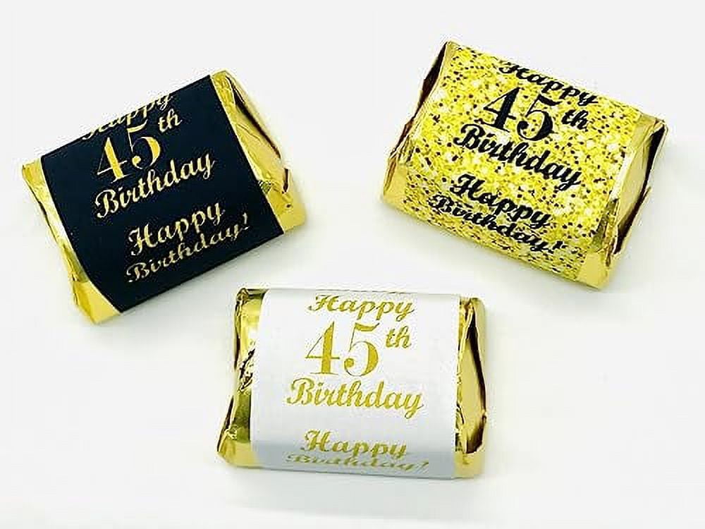 45th Birthday Nuggets Labels, Chocolate Candy Wrapper, (Set of 90 ...