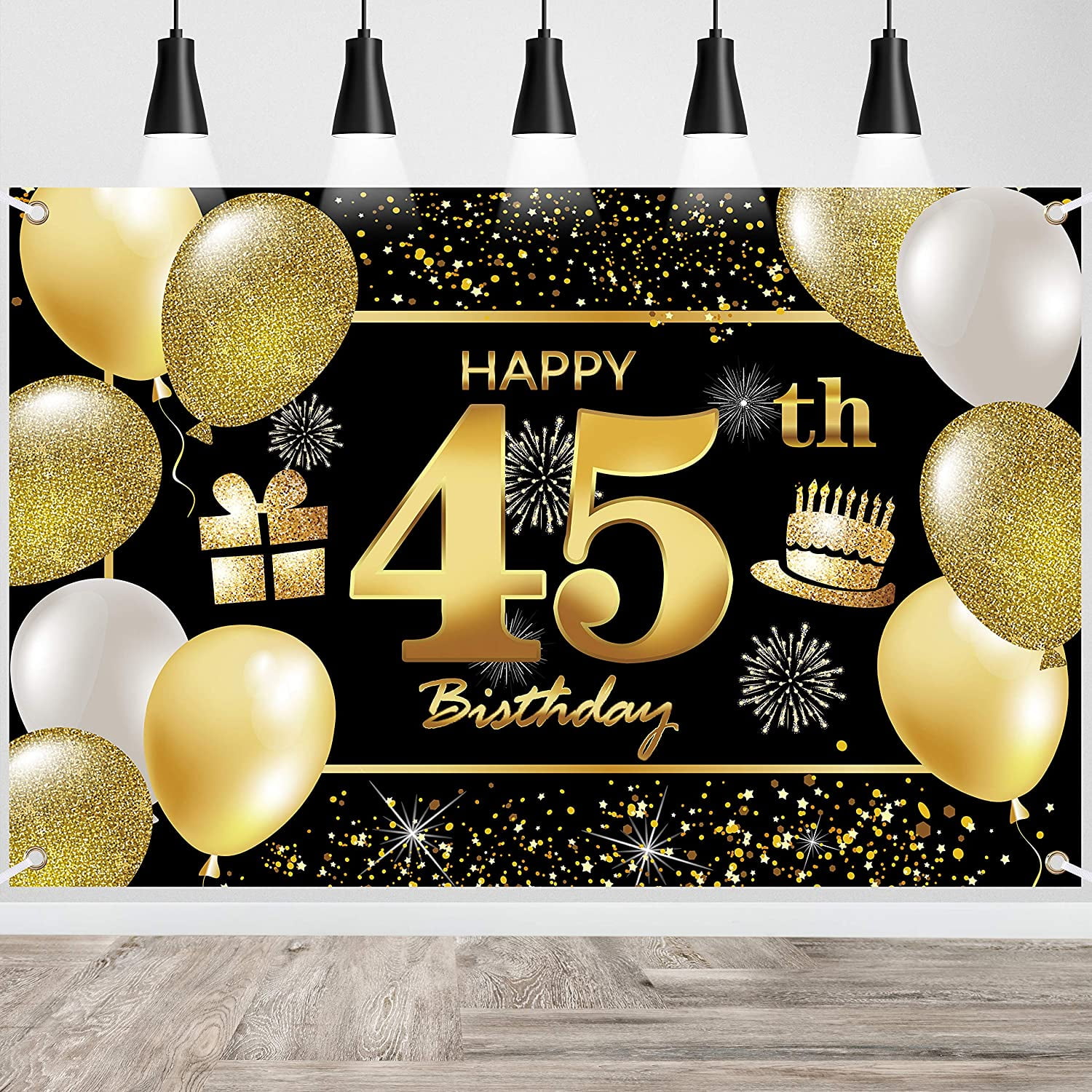 45th Happy Birthday Banner Birthday Decorations for Men Birthday Party ...