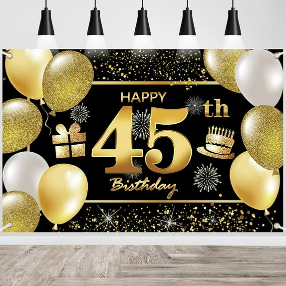 45th Happy Birthday Banner Birthday Decorations for Men Birthday Party ...