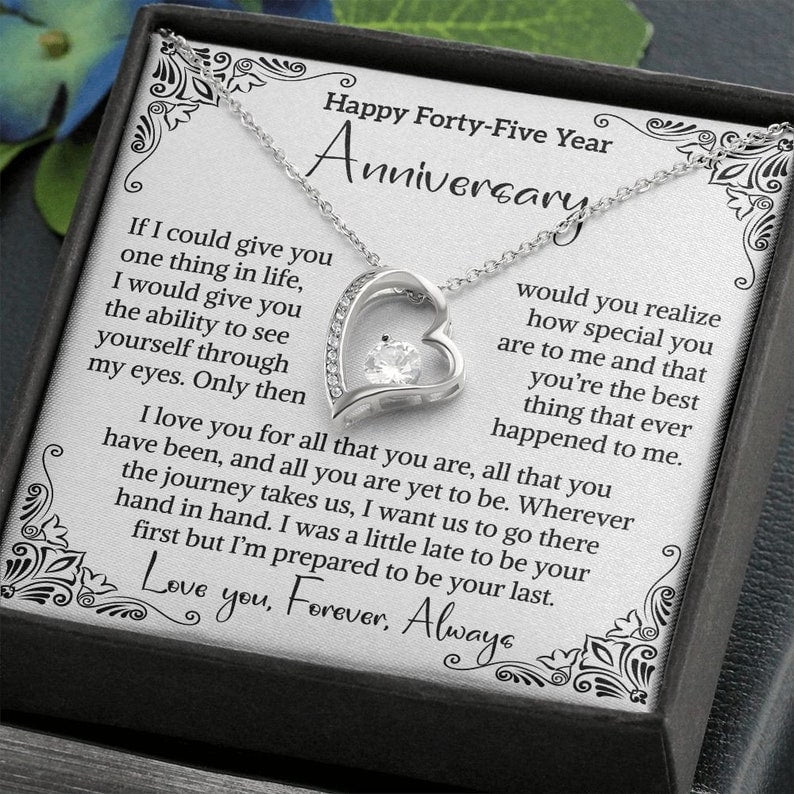45th Wedding Anniversary Wife Forever Love Necklace Sapphire ...