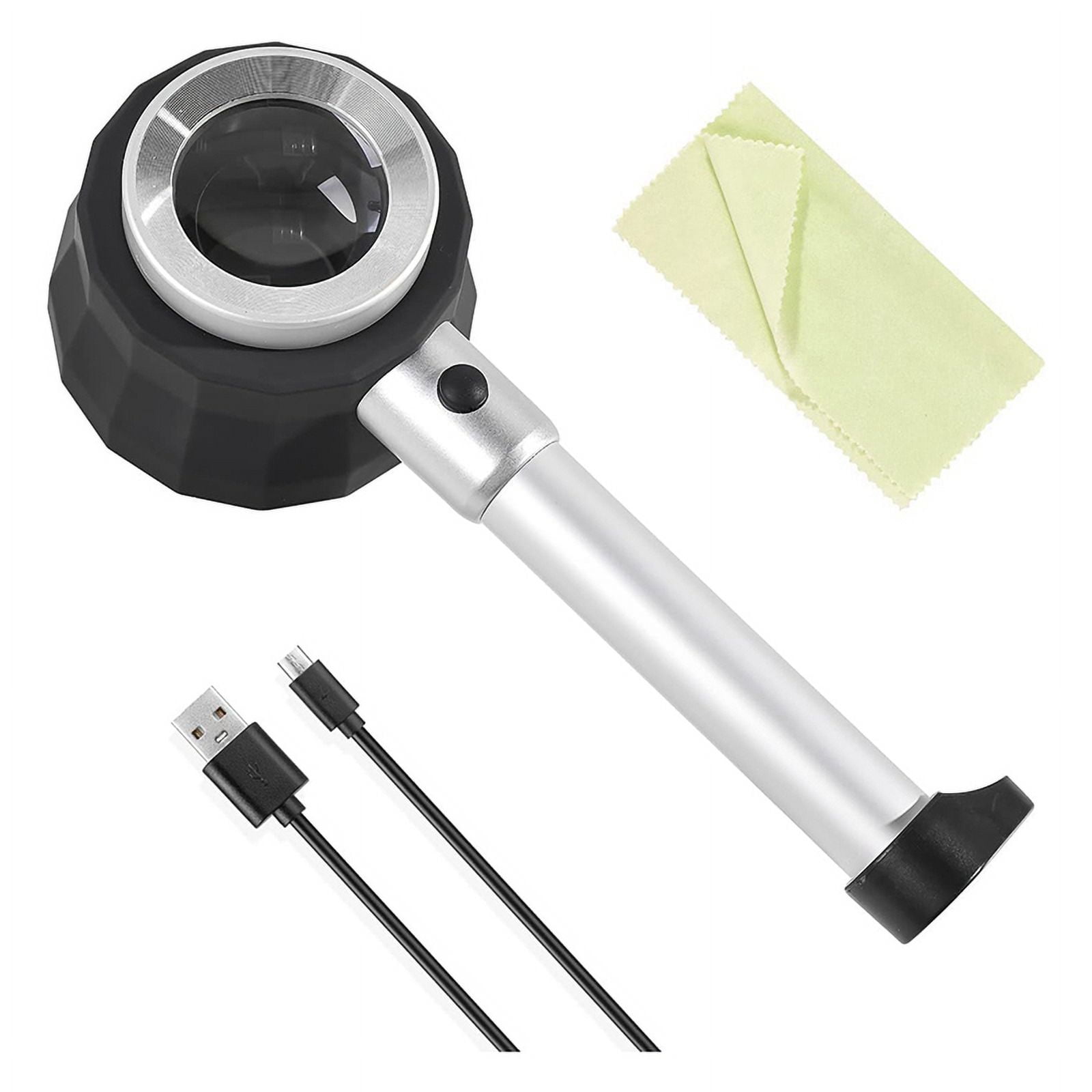 45x Magnifying Glass Magnifier LED Light Jewelry Lens with Measuring ...