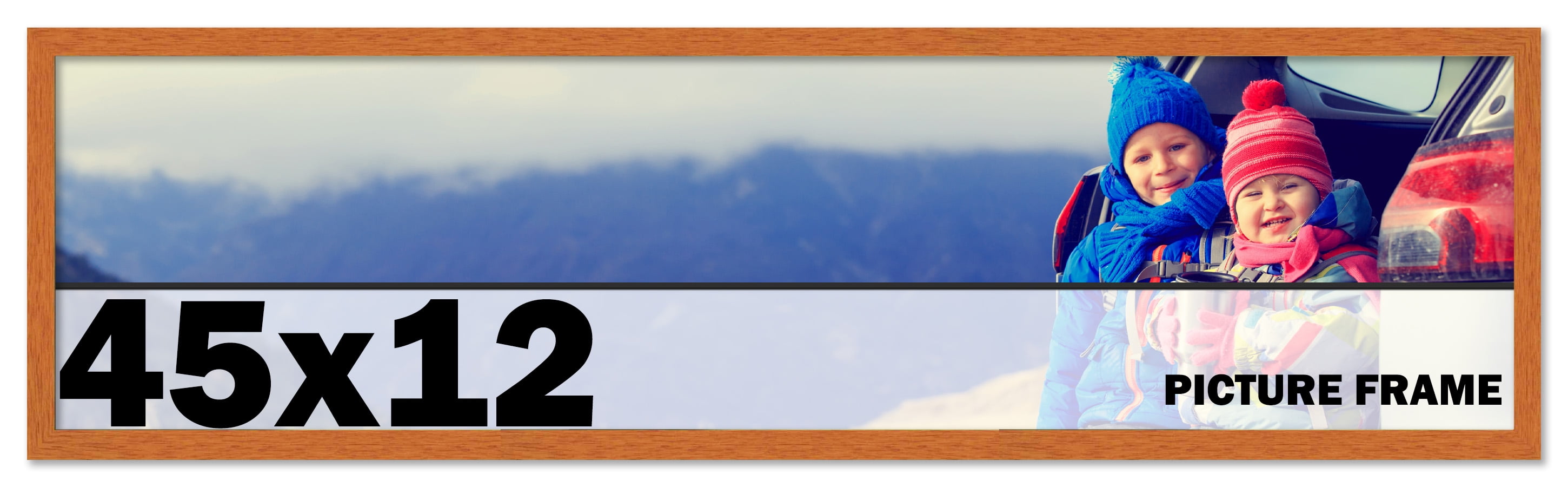 45x12 Frame Honey Pecan Brown Picture Frame - Modern Photo Frame ...