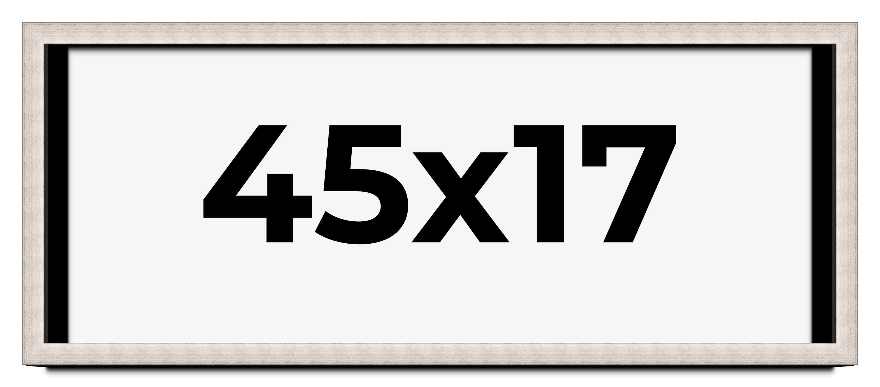 45x17 Shadow Box Brushed Silver | 1.5 Inch Deep | 1.25 Inch Moulding ...