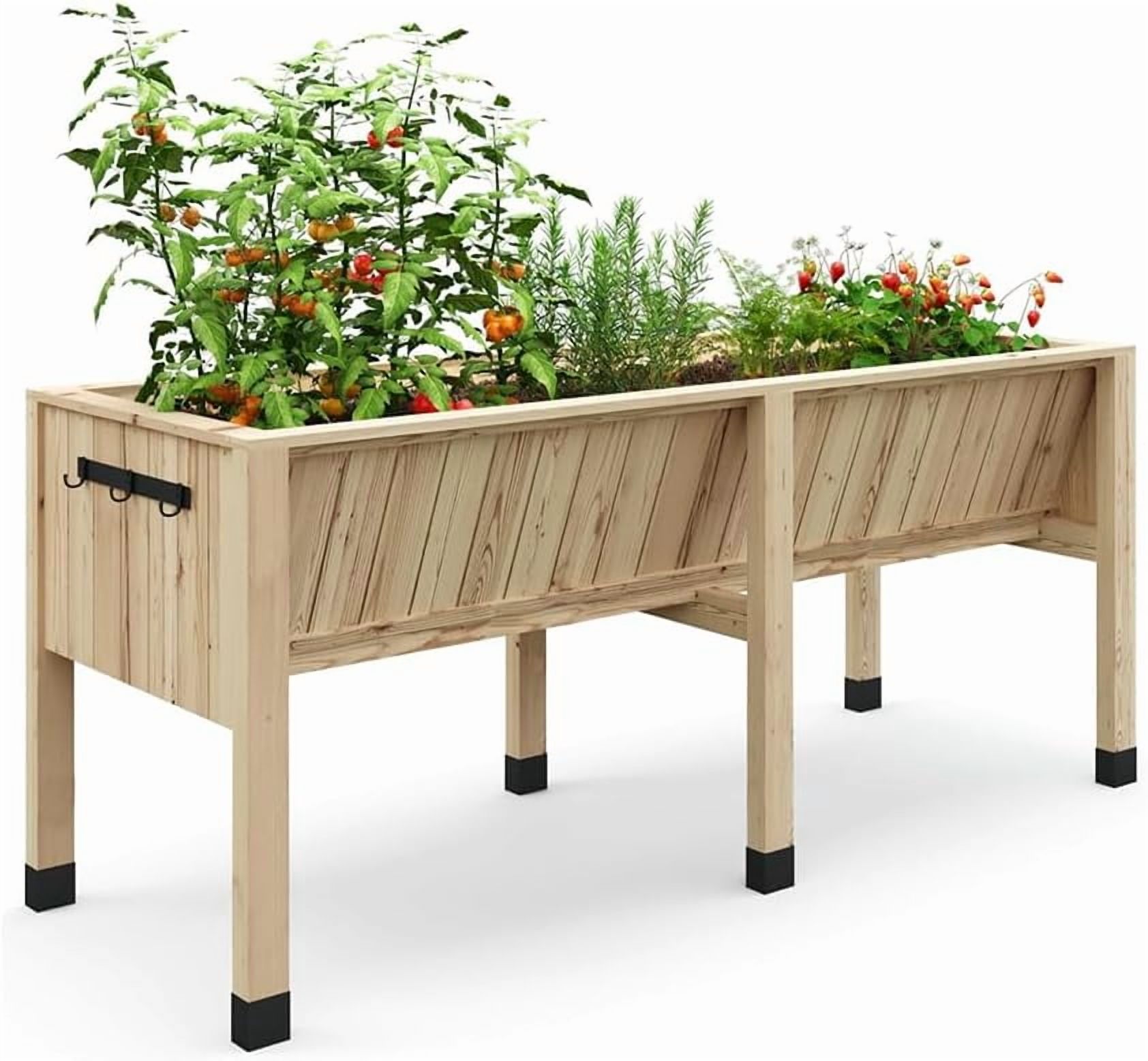 45x23x30in Raised Garden Bed, Elevated Wood Planter Box Stand for ...