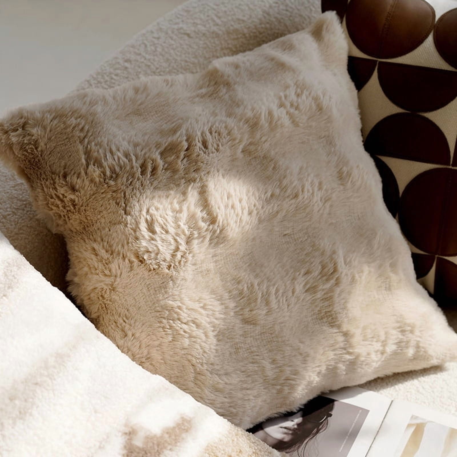 45x45CM Brown Vintage Nordic Throw Pillow Cover Cream Light luxury Sofa ...