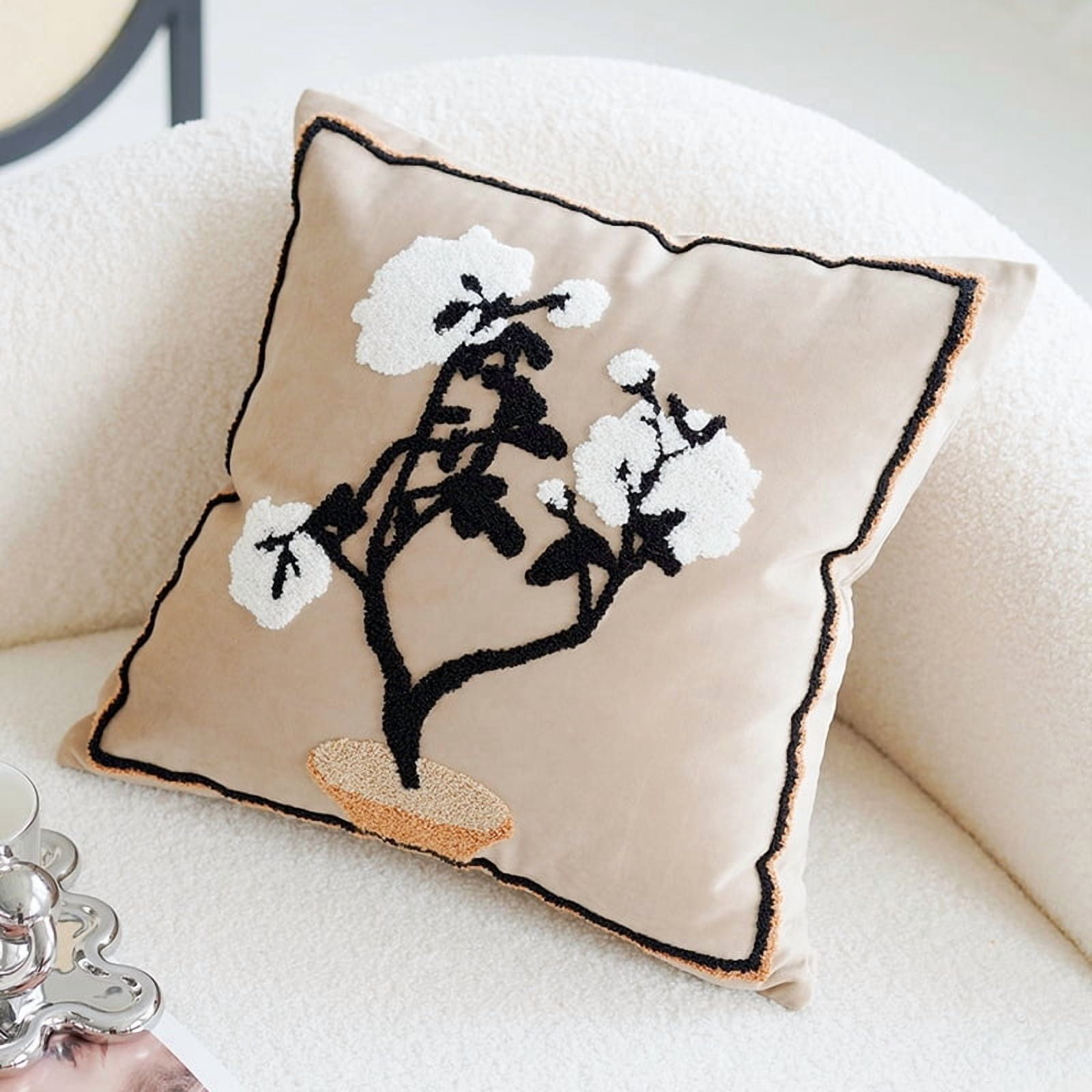 45x45CM Brown Vintage Nordic Throw Pillow Cover Cream Light luxury Sofa ...