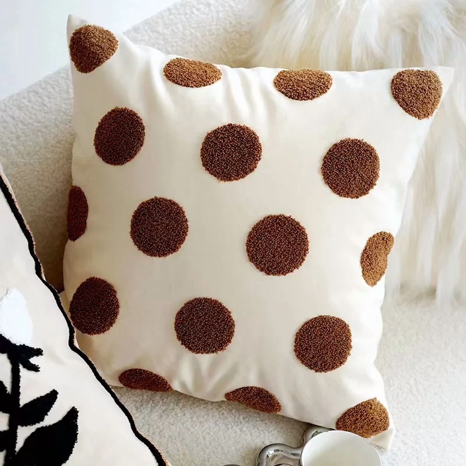 45x45CM Brown Vintage Nordic Throw Pillow Cover Cream Light luxury Sofa ...