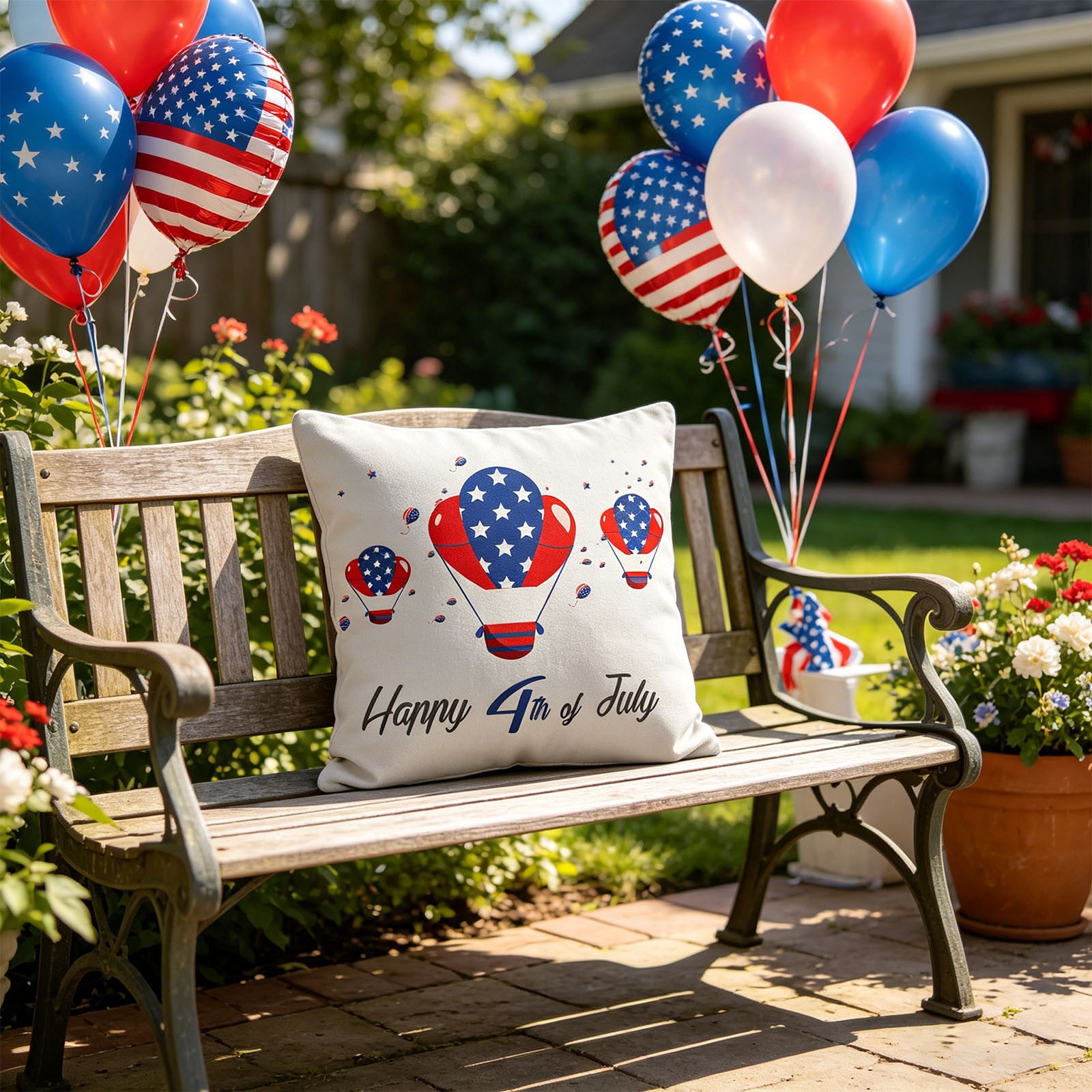 45x45cm Independence Day Print Pillow Cover Flag Star Decorative ...