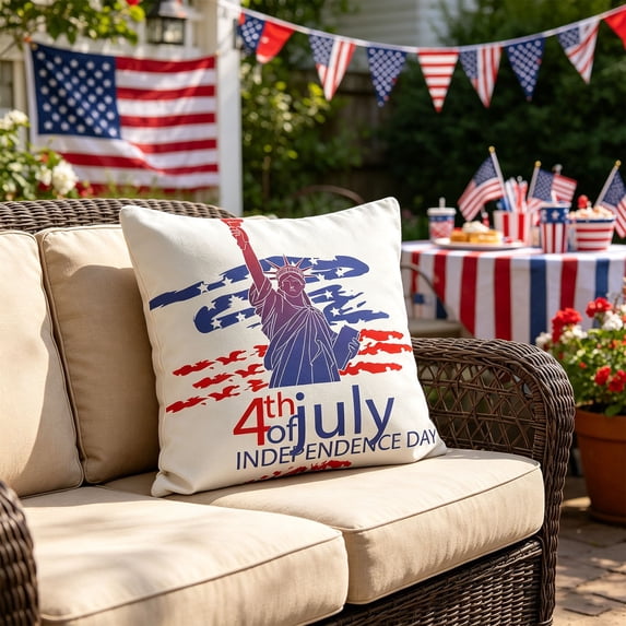 45x45cm Independence Day Print Pillow Cover Flag Star Patriotic Cushion ...