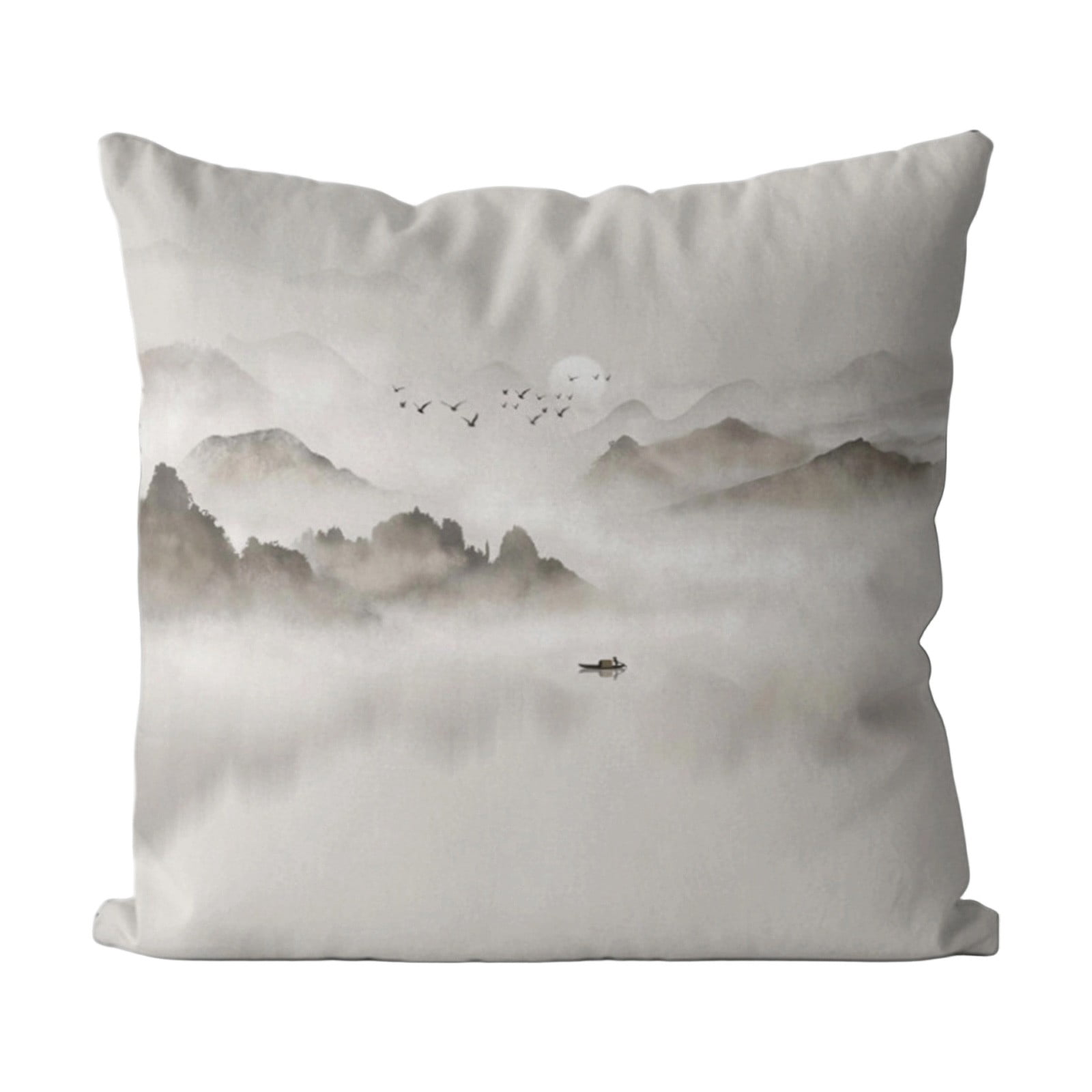 45x45cm Ink Wash Pillow CoverChinese Style Bed Cushion Case Soft ...