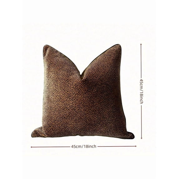 45x45cm Leopard Print Jacquard Velvet Throw Pillow Cover, Brown Tone ...