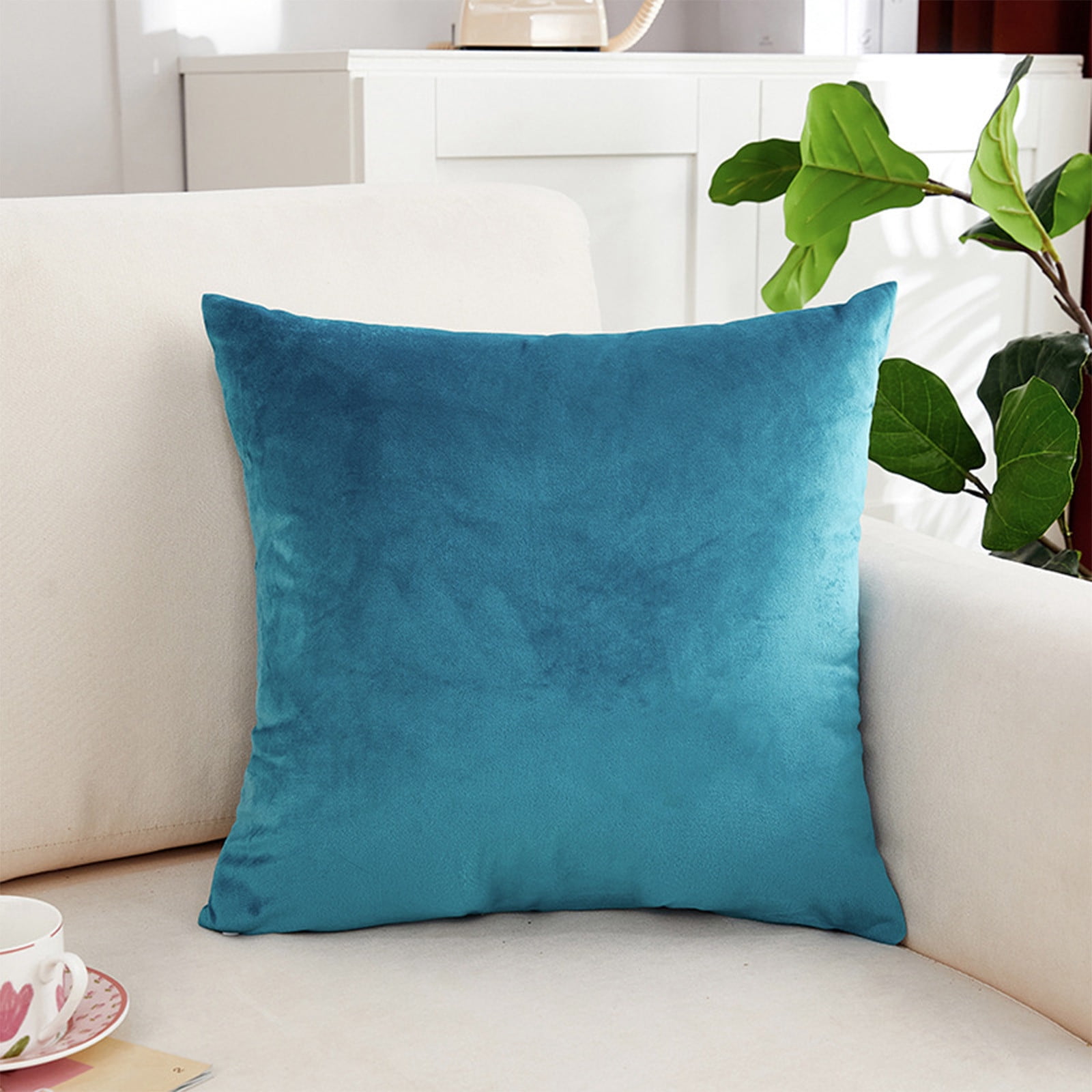 45x45cm Luxury Velvet Lumbar Support Pillow, Ultra Soft Comfortable ...