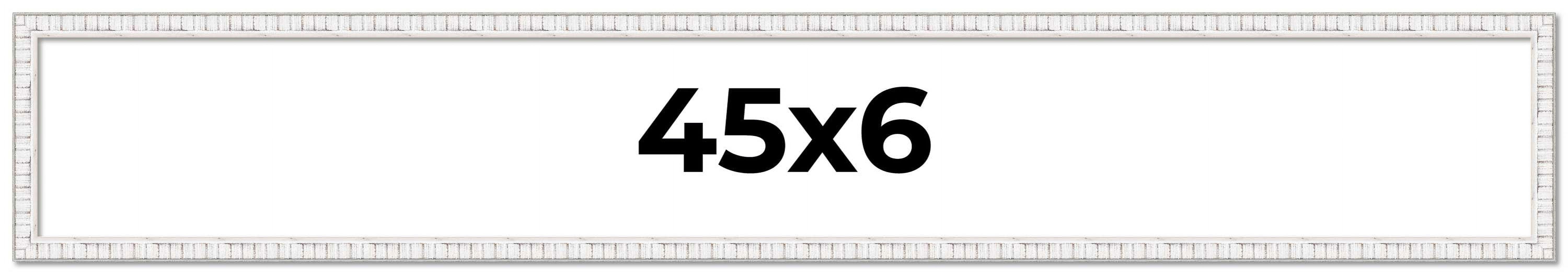 45x6 Frame White Scuffed Rustic Solid Wood Picture Frame | 0.75 Inch ...