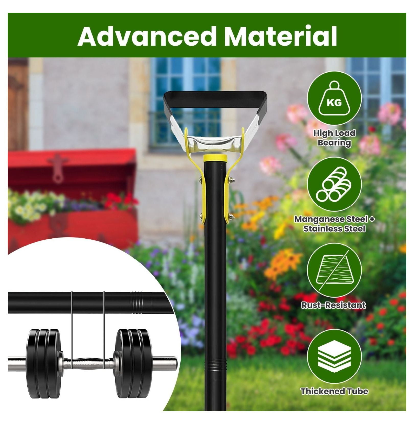 46.06in Adjustable Garden Hoe Handheld Stirrup Hula Hoe Scuffle Loop ...