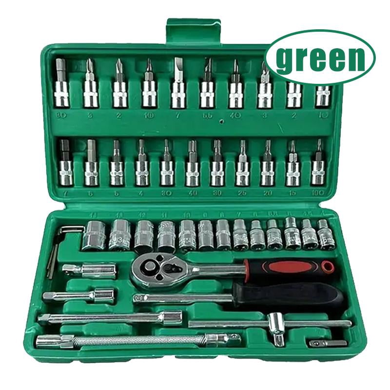 46 1/4 inch drive socket ratchet wrench sets, with metric sockets and ...